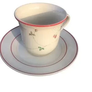 Other | Vintage Epoch Korea Strawberry Time Fine Dinner Plates Cups And ...